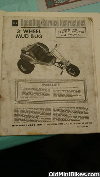 Survivor 1973 MTD Mud Bug Trike | OldMiniBikes.com