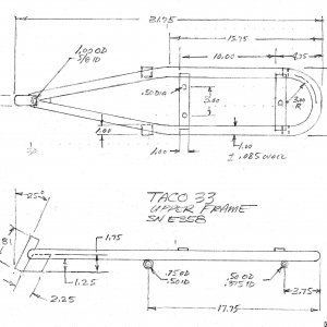 Taco 33 Upper Frame dimensions | OldMiniBikes.com