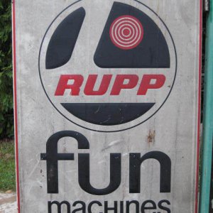 Rupp Sign 24" X 36" original 2 sided dealer sign | OldMiniBikes.com