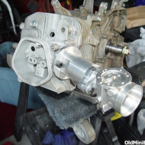 Custom Billet GX390 intake and 35mm PCR Slide Carb | OldMiniBikes.com