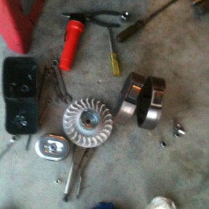 5hp and clone 6.5hp flywheels side by side | OldMiniBikes.com