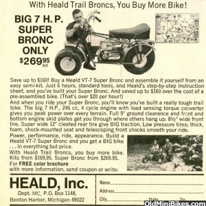 Heald Super Bronc Ad | OldMiniBikes.com