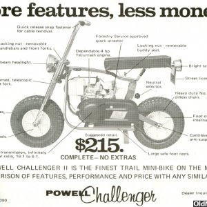 Powell Challanger Ad 1970 | OldMiniBikes.com