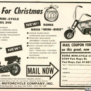 Roma Cycles Ad 1967 | OldMiniBikes.com
