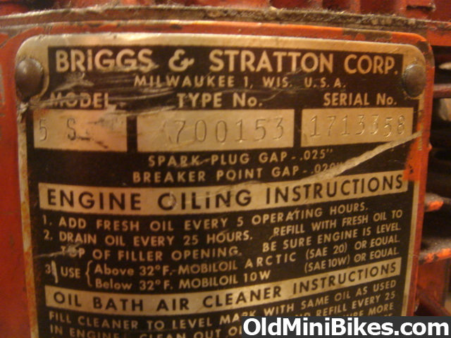 Vintage Briggs model 5S | OldMiniBikes.com