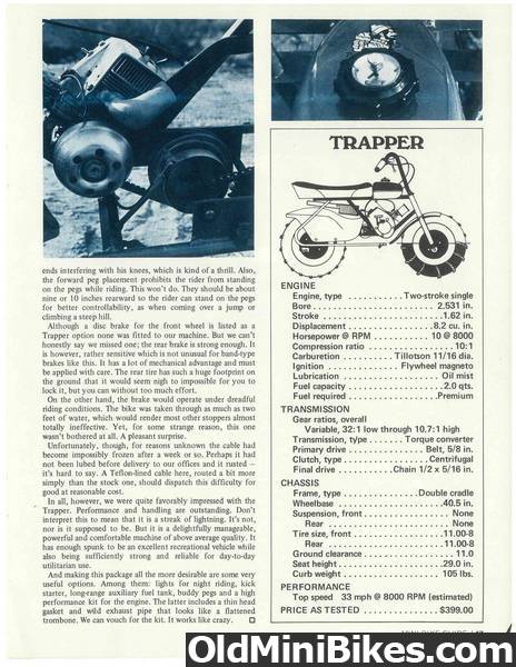 The official Trapper Mini Bike thread | OldMiniBikes.com