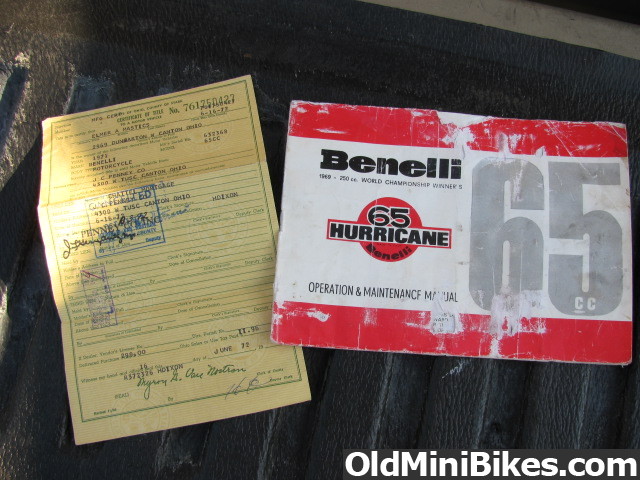 Benelli Hurricane 65cc street legal with title! | OldMiniBikes.com