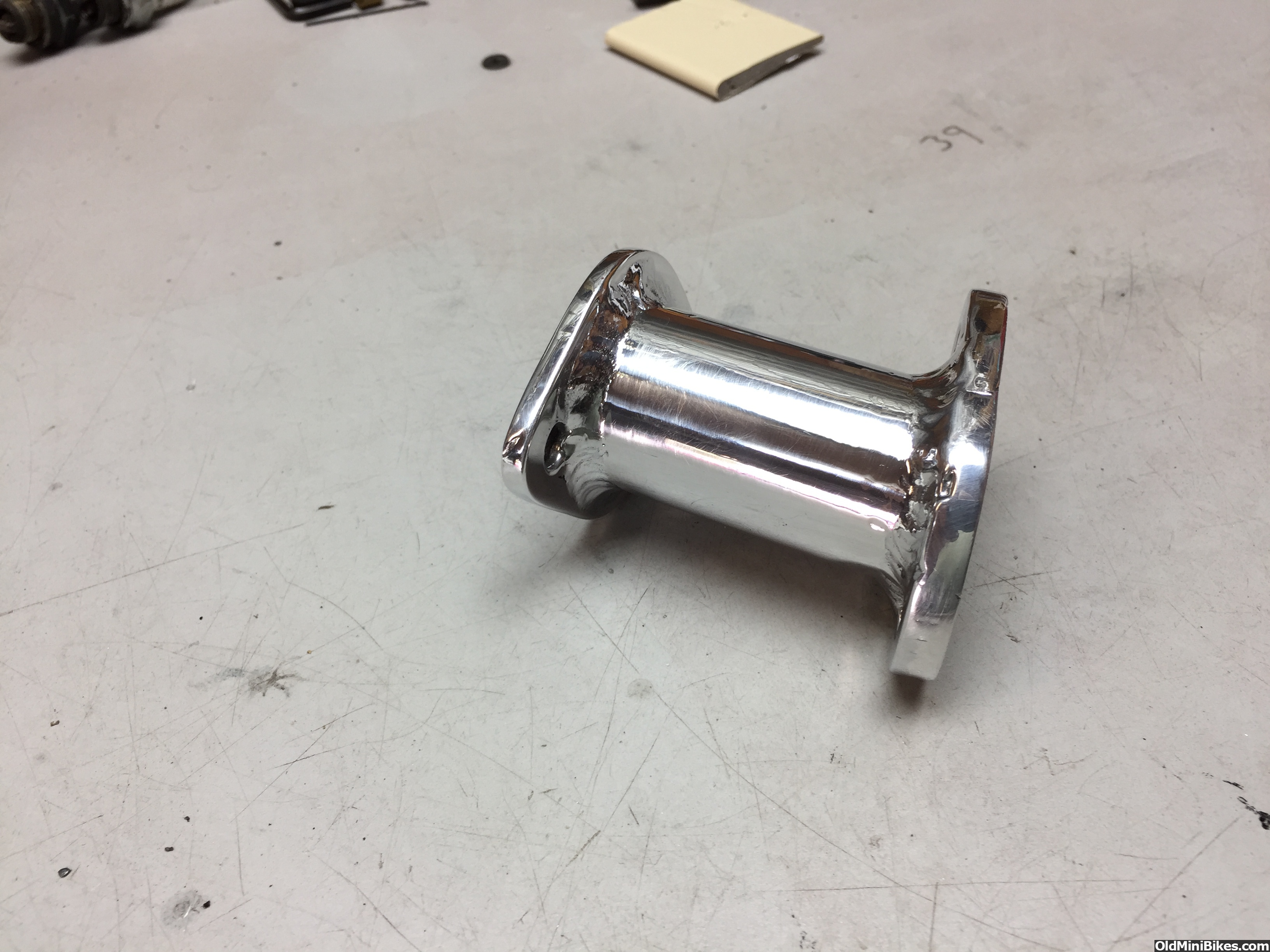 Polished aluminum intake manifold | OldMiniBikes.com