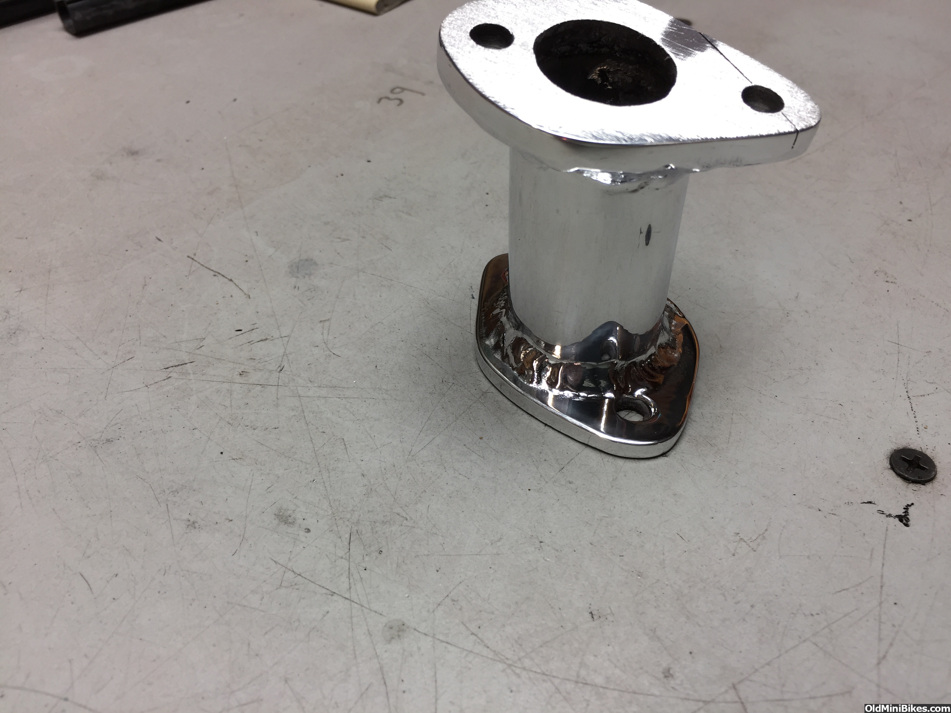 Polished aluminum intake manifold | OldMiniBikes.com