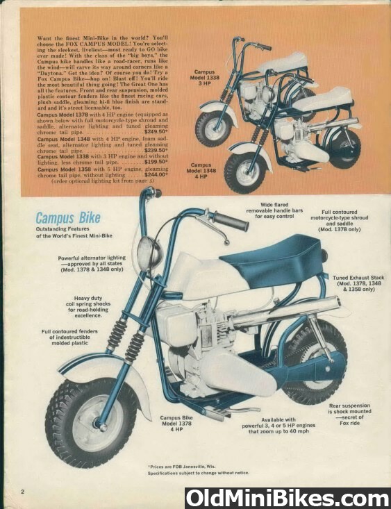 Fox Campus, Original | OldMiniBikes.com