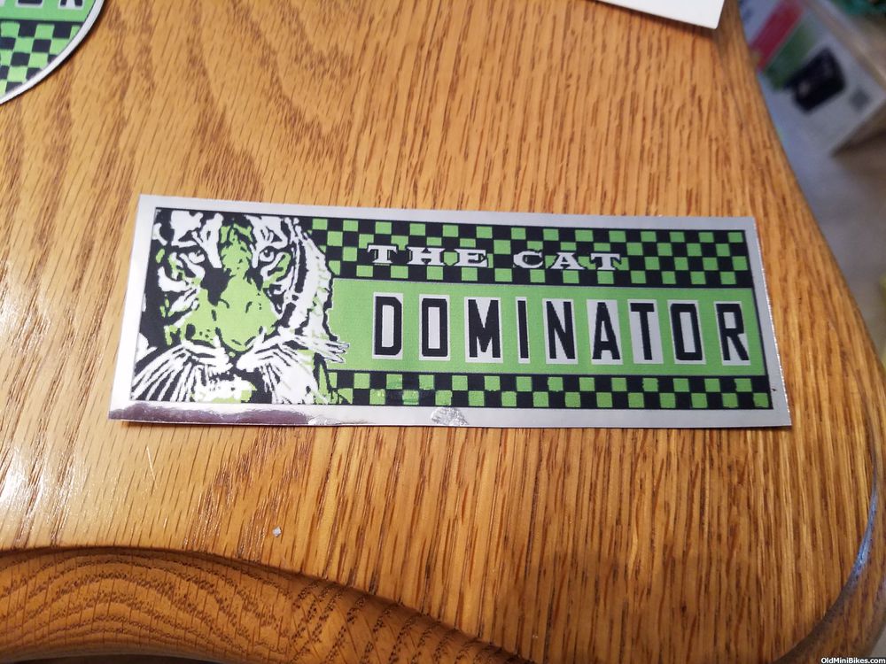 WANTED, Cat Dominator handle bar decal | OldMiniBikes.com